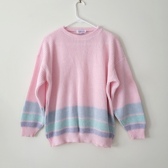 Vintage | Sweaters | Arielle Vintage Pastel Cotton Candy Sweater | Poshmark